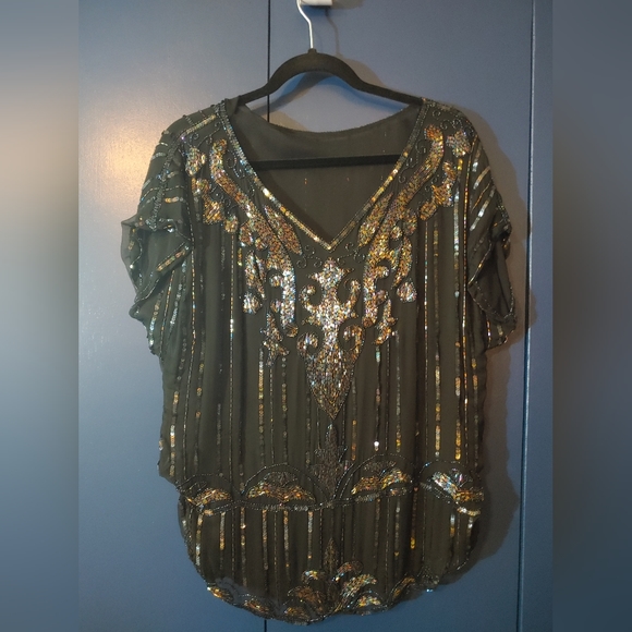 Tops | Vintage Beaded Shirt | Poshmark